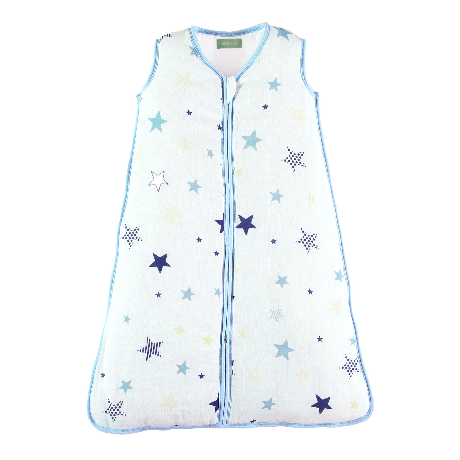 BABY SLEEPING BAG STARS TOG 2 5 BAMBOO MUSLIN Molisandco baby-sleeping-bag-stars-tog-2-5-bamboo-muslin-molisandco