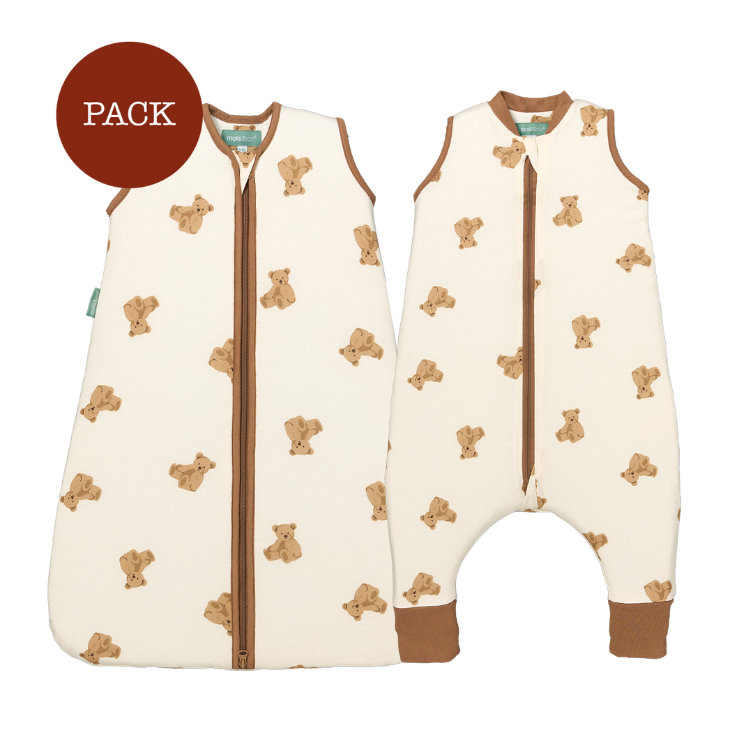 Pack Hermanos Teddy (2 productos): Pijama manta + Saco de dormir TOG 1